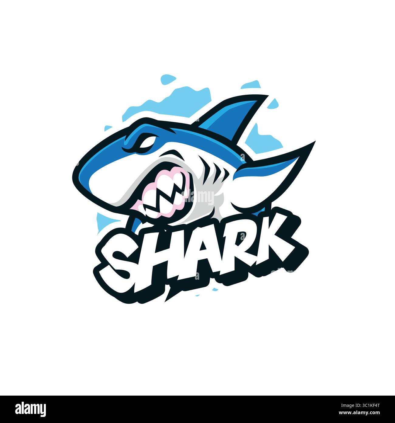 Shark mascot logo design with modern illustration concept style for ...