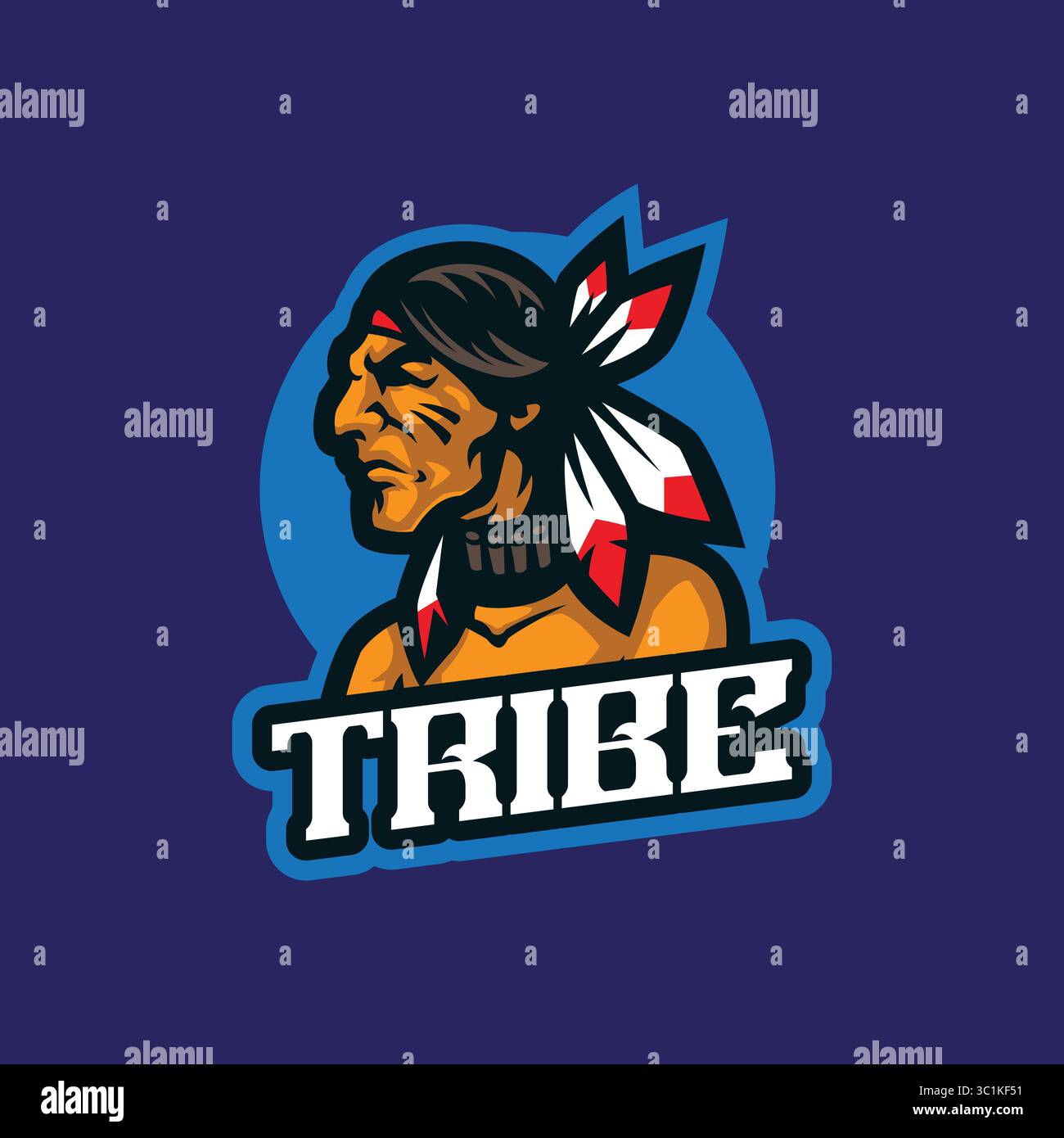 Tribe mascot logo design vector with modern illustration concept style ...