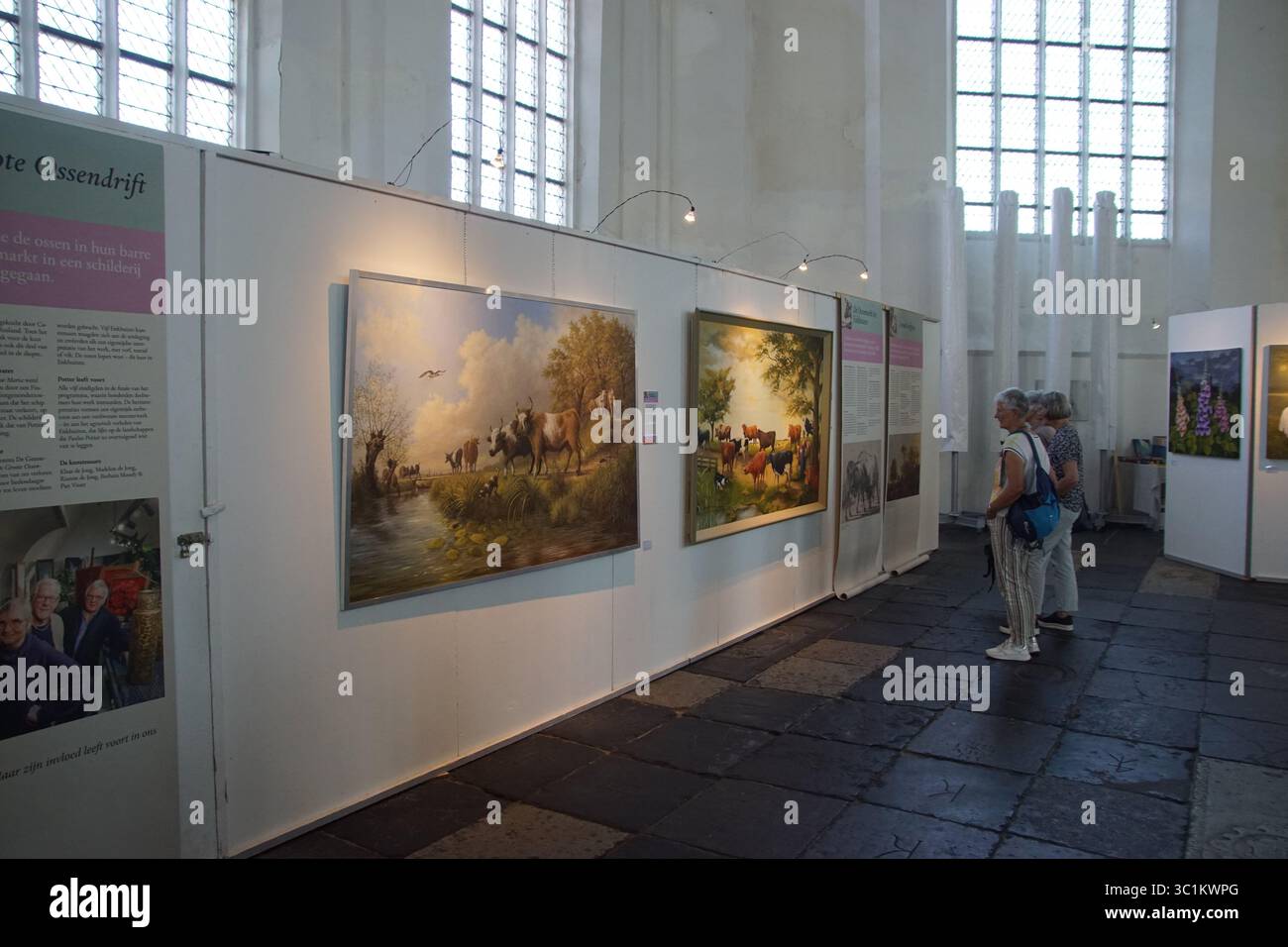 Church Westerkerk, inside. Exhibition of paintings by five Enkhuizen ...