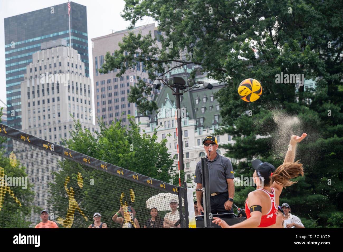Kristen Nuss of Austin Aces hits the ball during AVP Professional Beach ...