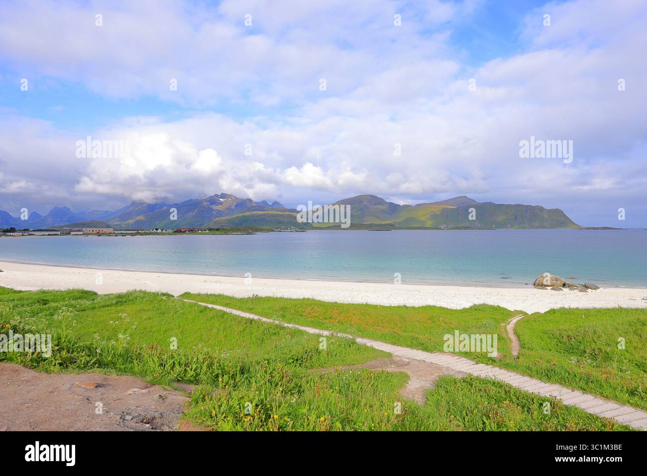 Ramberg beach at Flakstadoya in the lofoten islands, Norway Stock Photo ...
