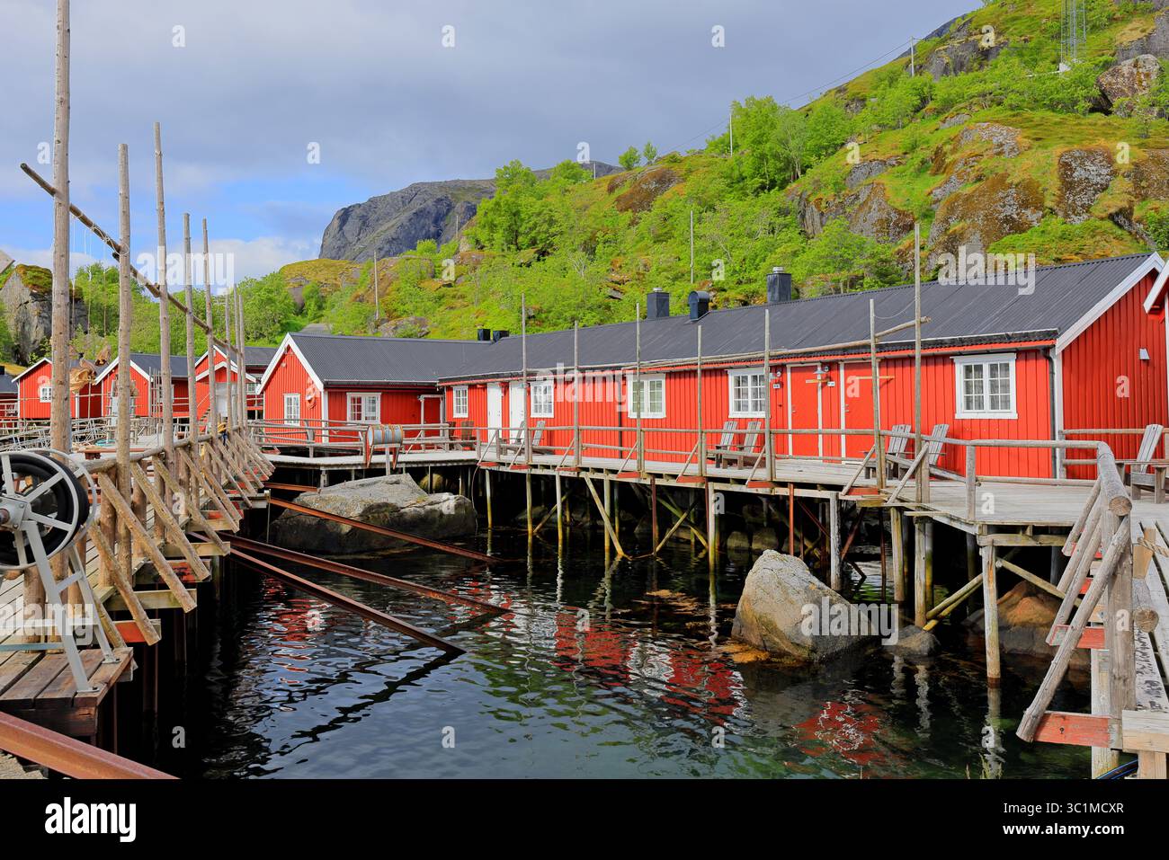 Nusfjord, a fishing village at Flakstad in the lofoten islands, Norway ...