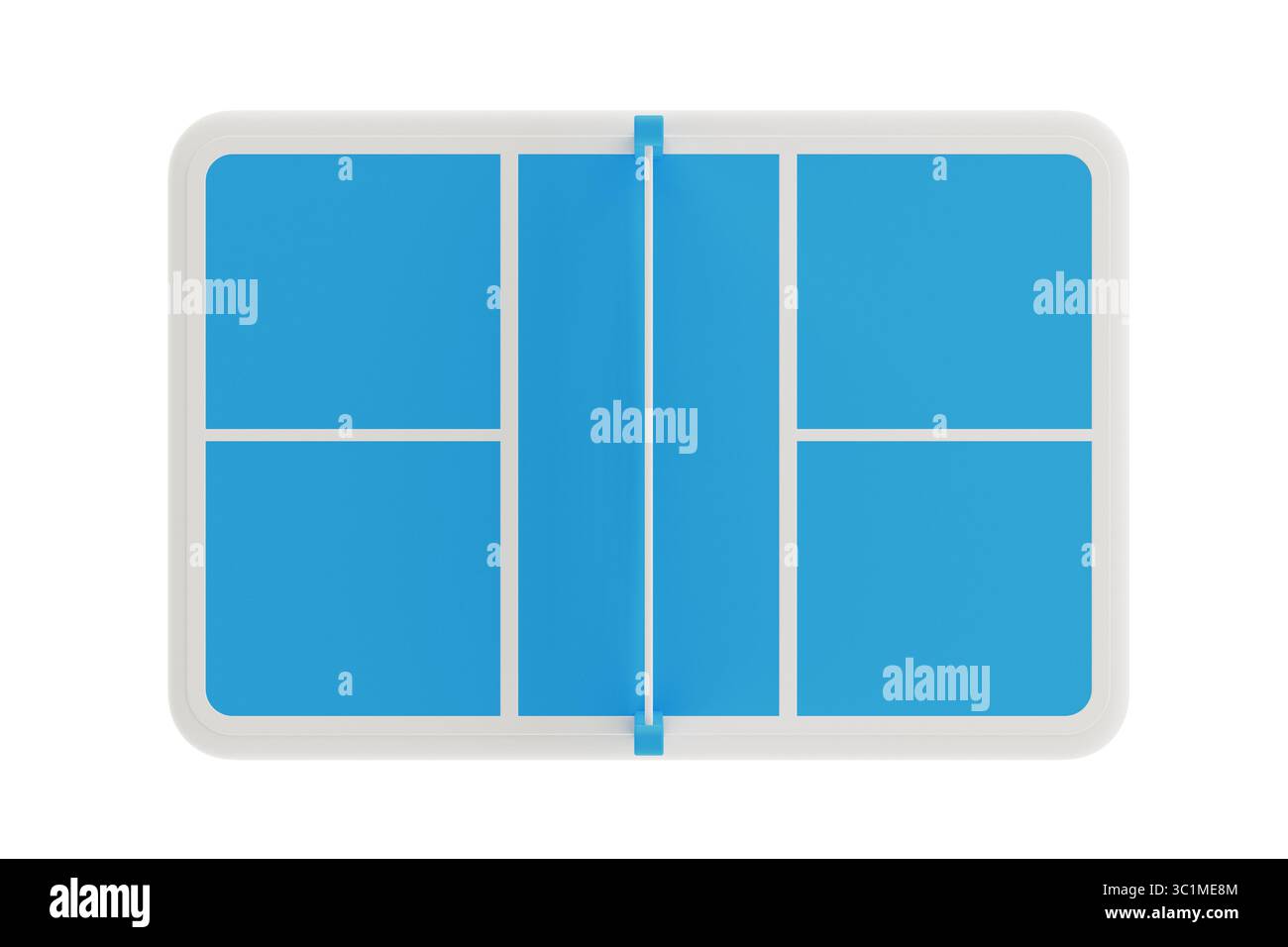 Recreation And Sports Concept. Top View Of Blue Pickleball Court With ...