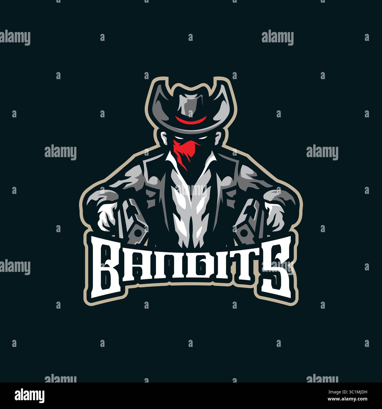 Bandits mascot logo design with modern illustration concept style for ...