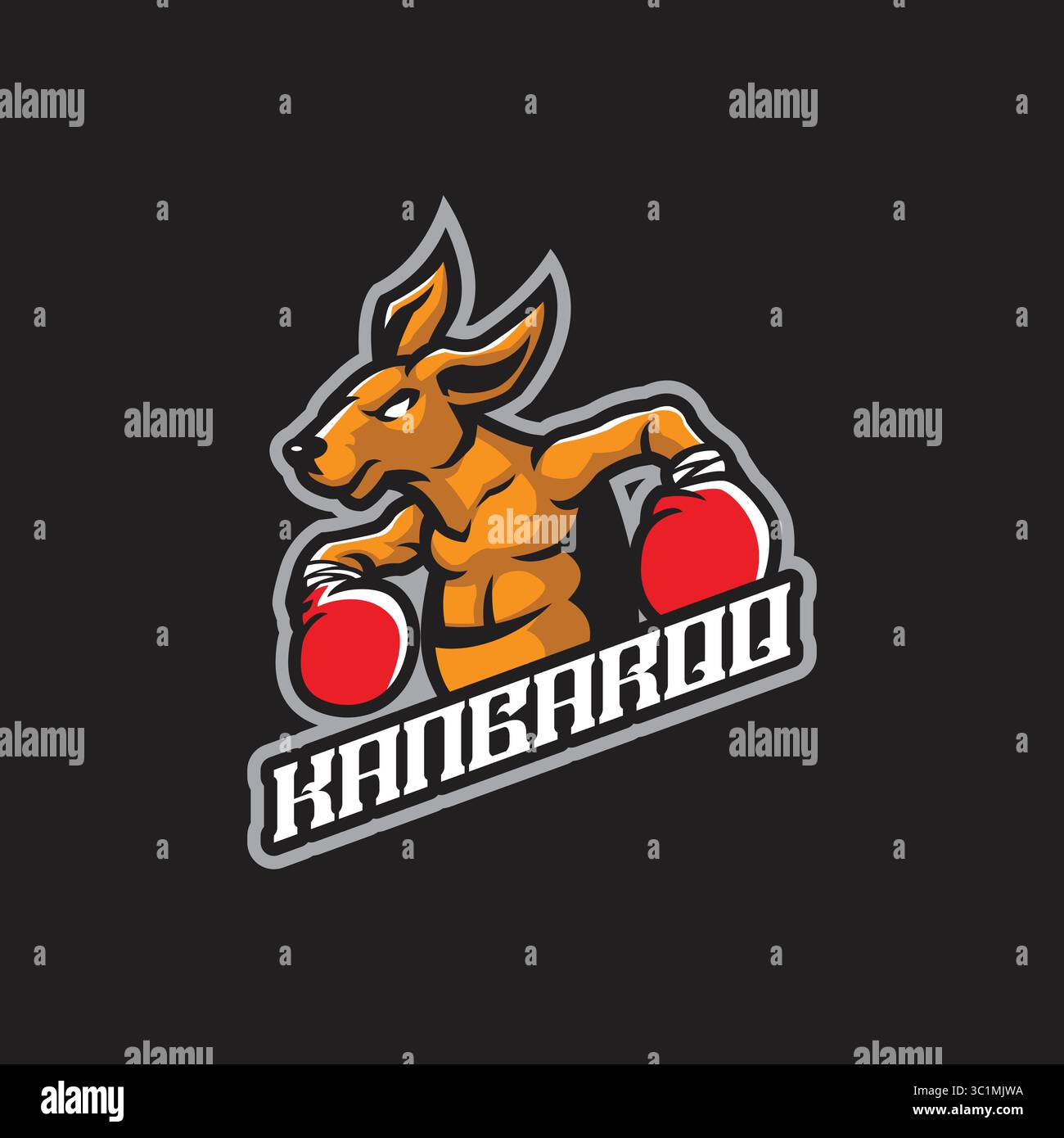 Kangaroo mascot logo design with modern illustration concept style for badge, emblem and t shirt ...