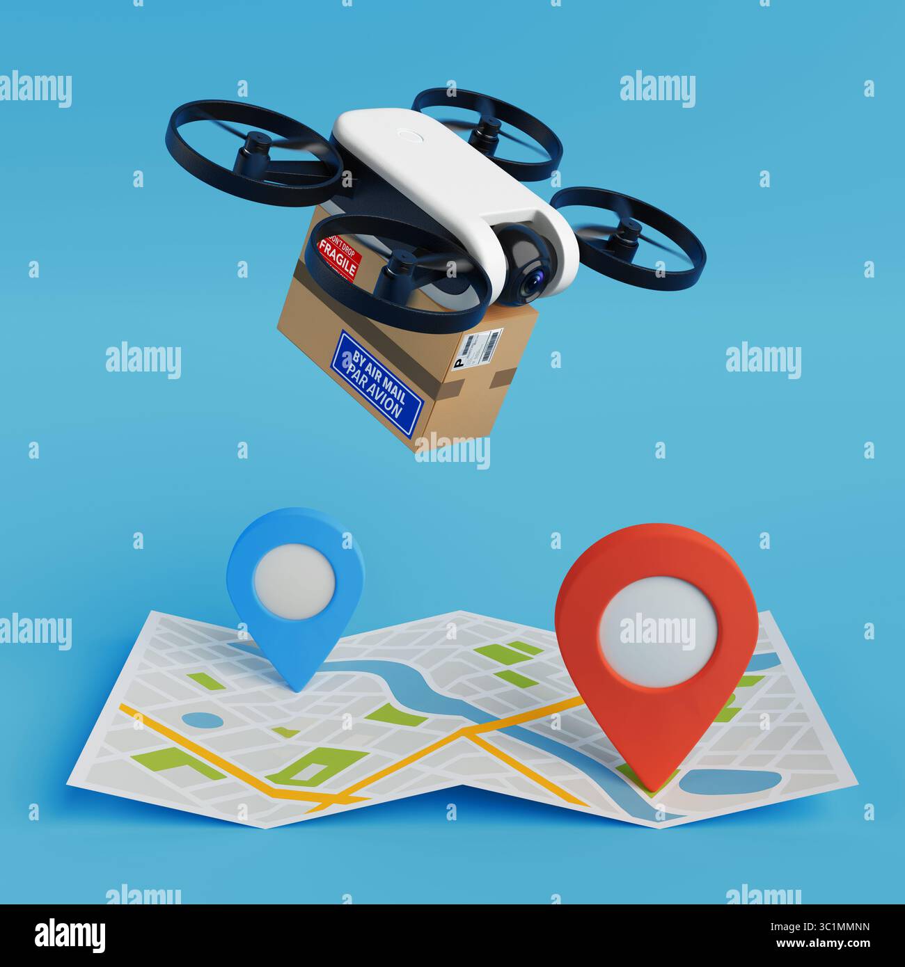 Tracking parcel delivery drone hi-res stock photography and images - Alamy