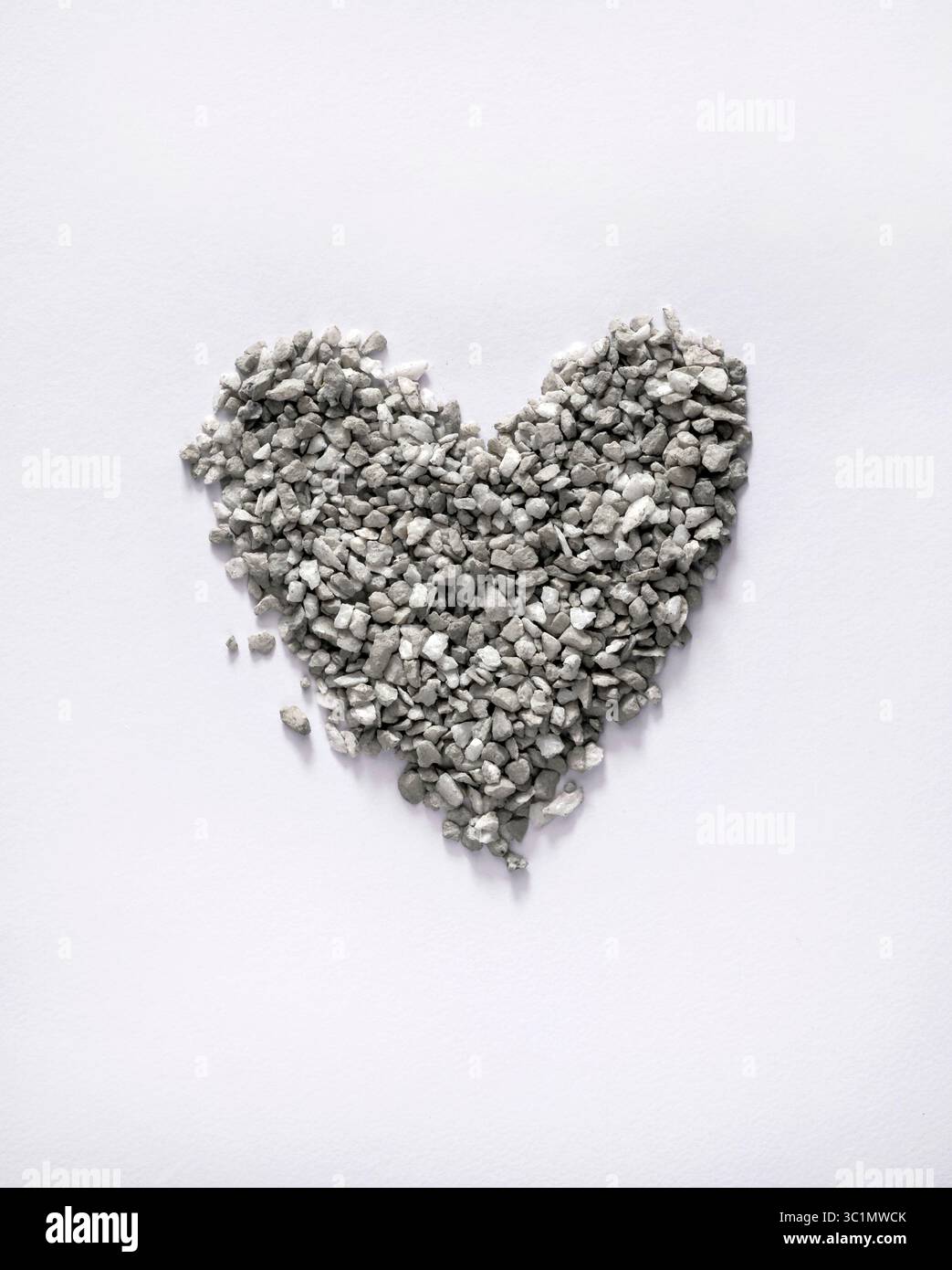 Heart of Stone. Love Symbol made of Crushed Gravel Stones. White ...