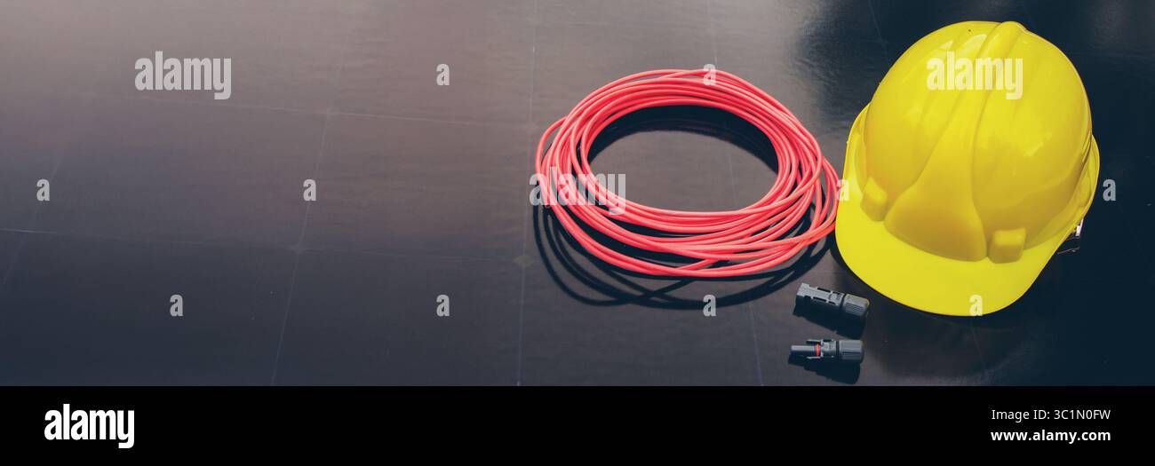Solar Installation Tools and Safety Equipment on Solar Panel Surface ...
