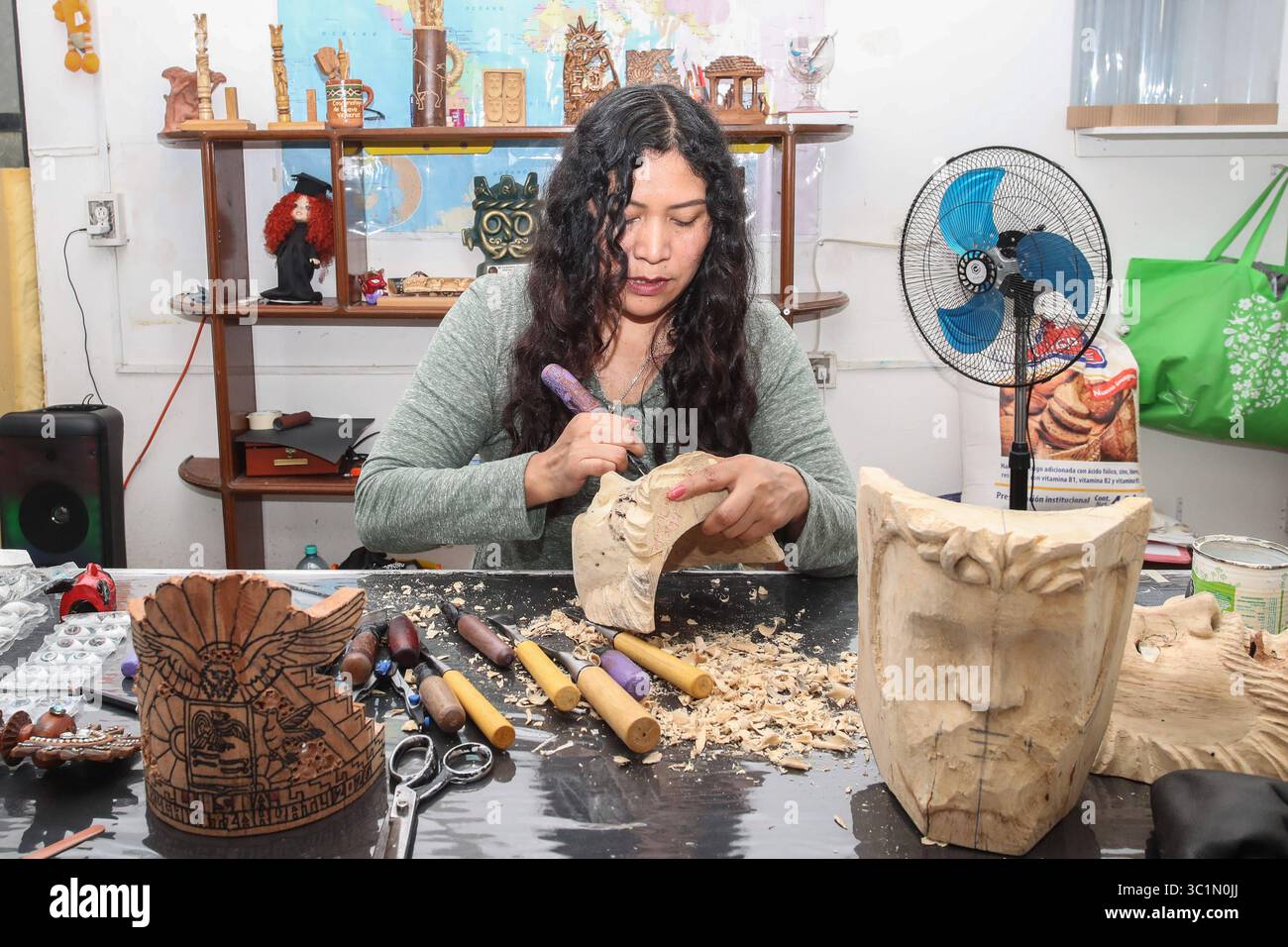 Production Of Wooden Masks For Traditional Festivals Artisan Elsa ...