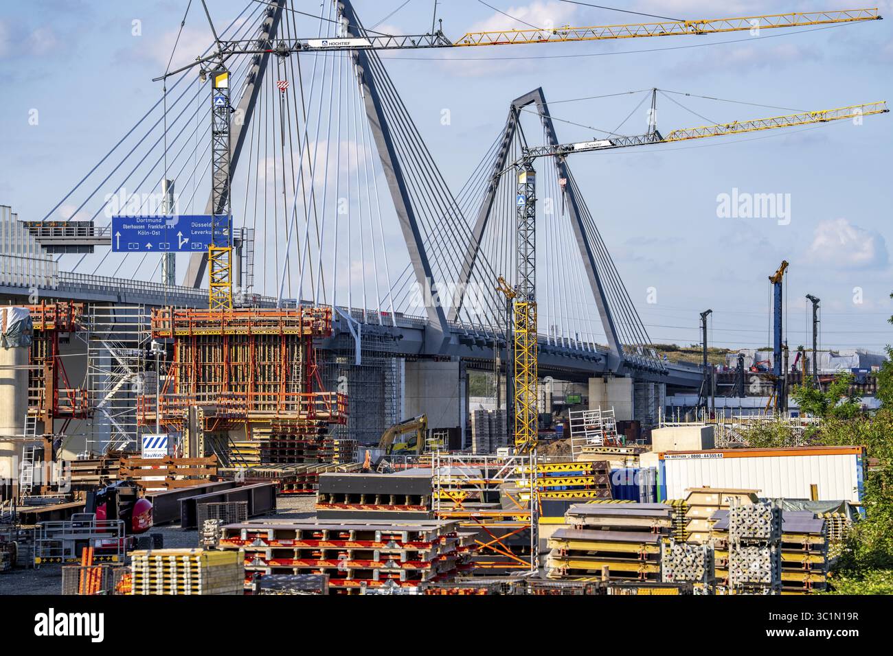 Construction site on the left bank of the Rhine for the new ...