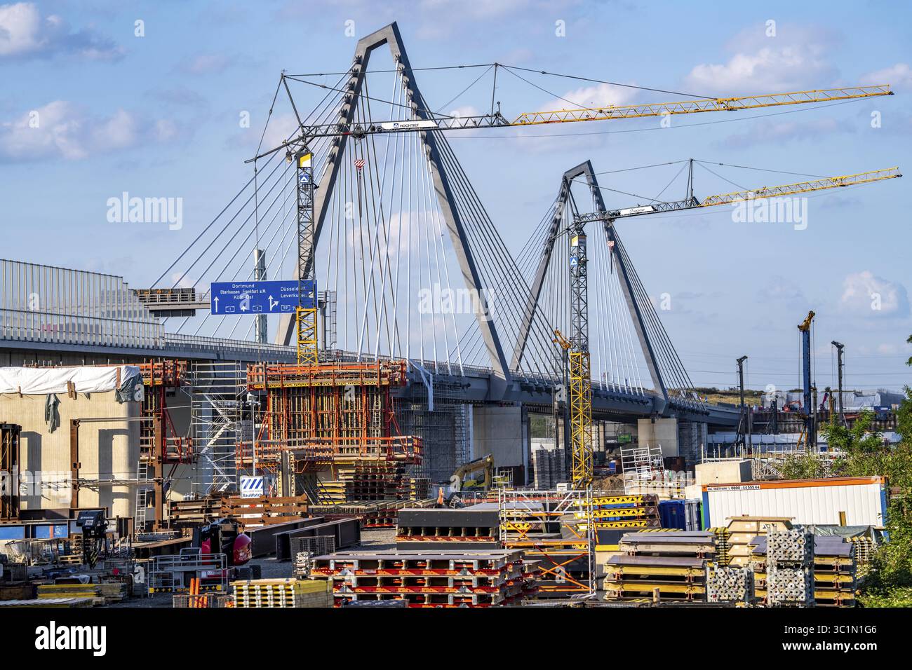 Construction site on the left bank of the Rhine for the new ...