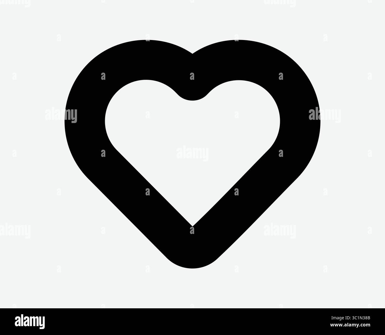 Heart Shape Love Icon Romantic Romance Wedding Like Button Line Outline ...