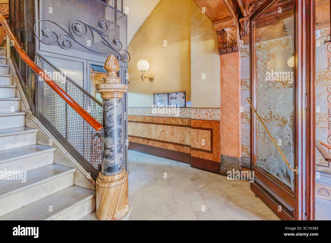 Classic Barcelona Residential Building Entrance on Rambla Catalunya ...