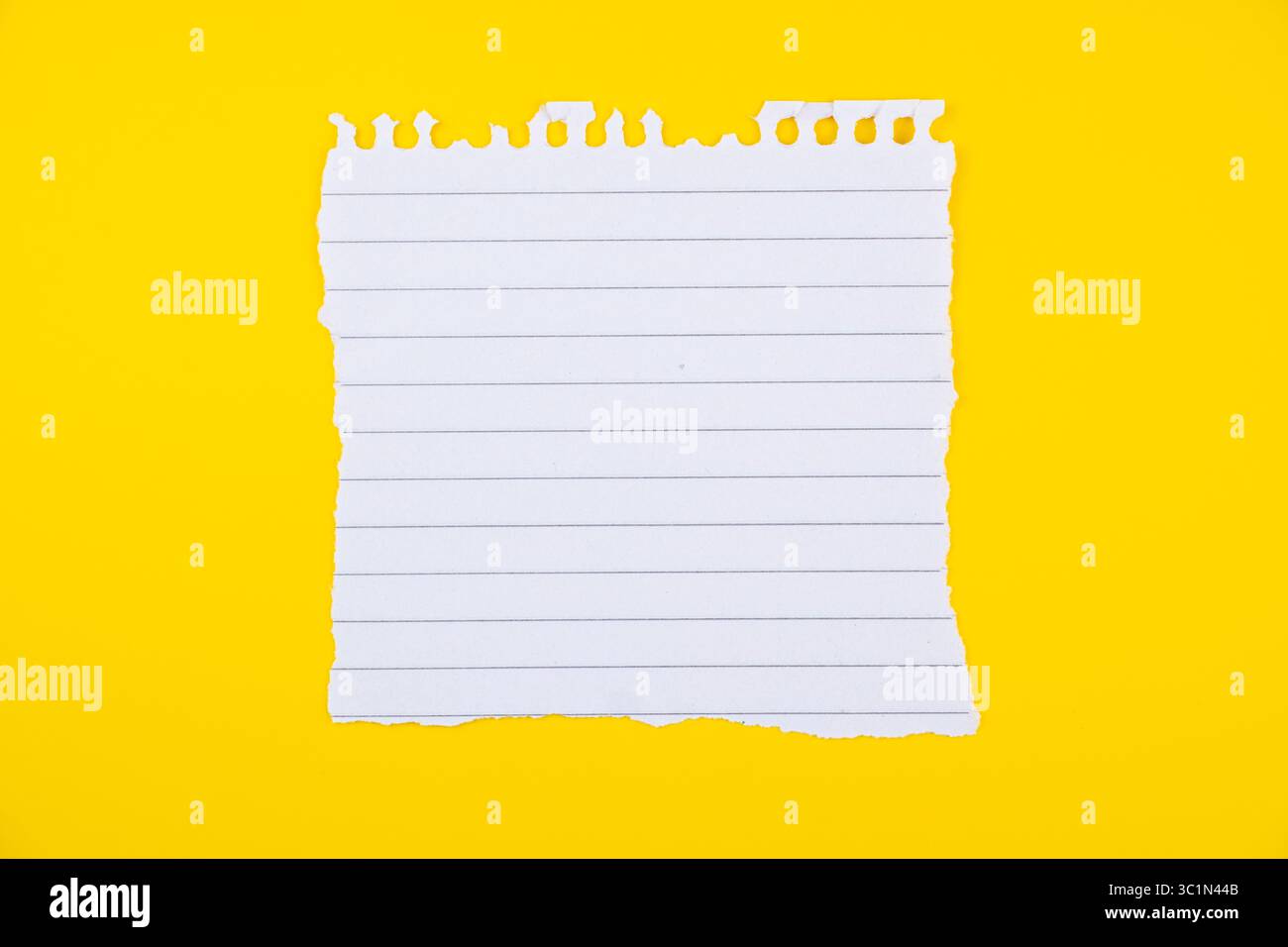 torn ruled paper with spiral marks on background Stock Photo - Alamy