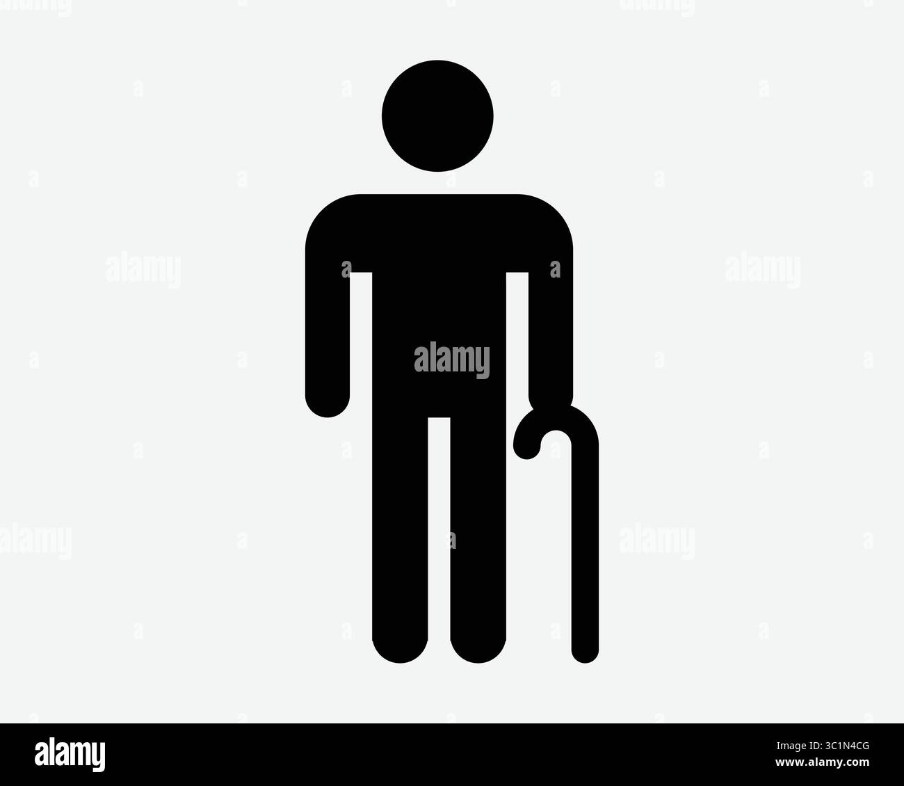 Old Man Elderly Senior Citizen Walking Stick Older Folks Aunty Uncle ...