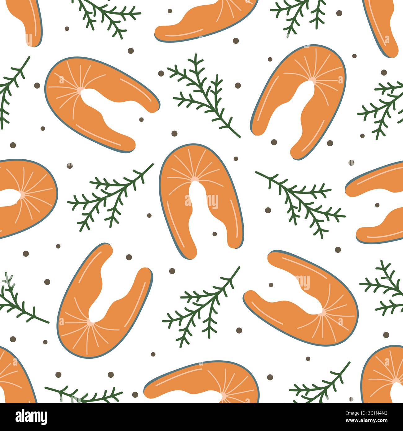 Seamless pattern salmon steak Stock Vector Images - Alamy