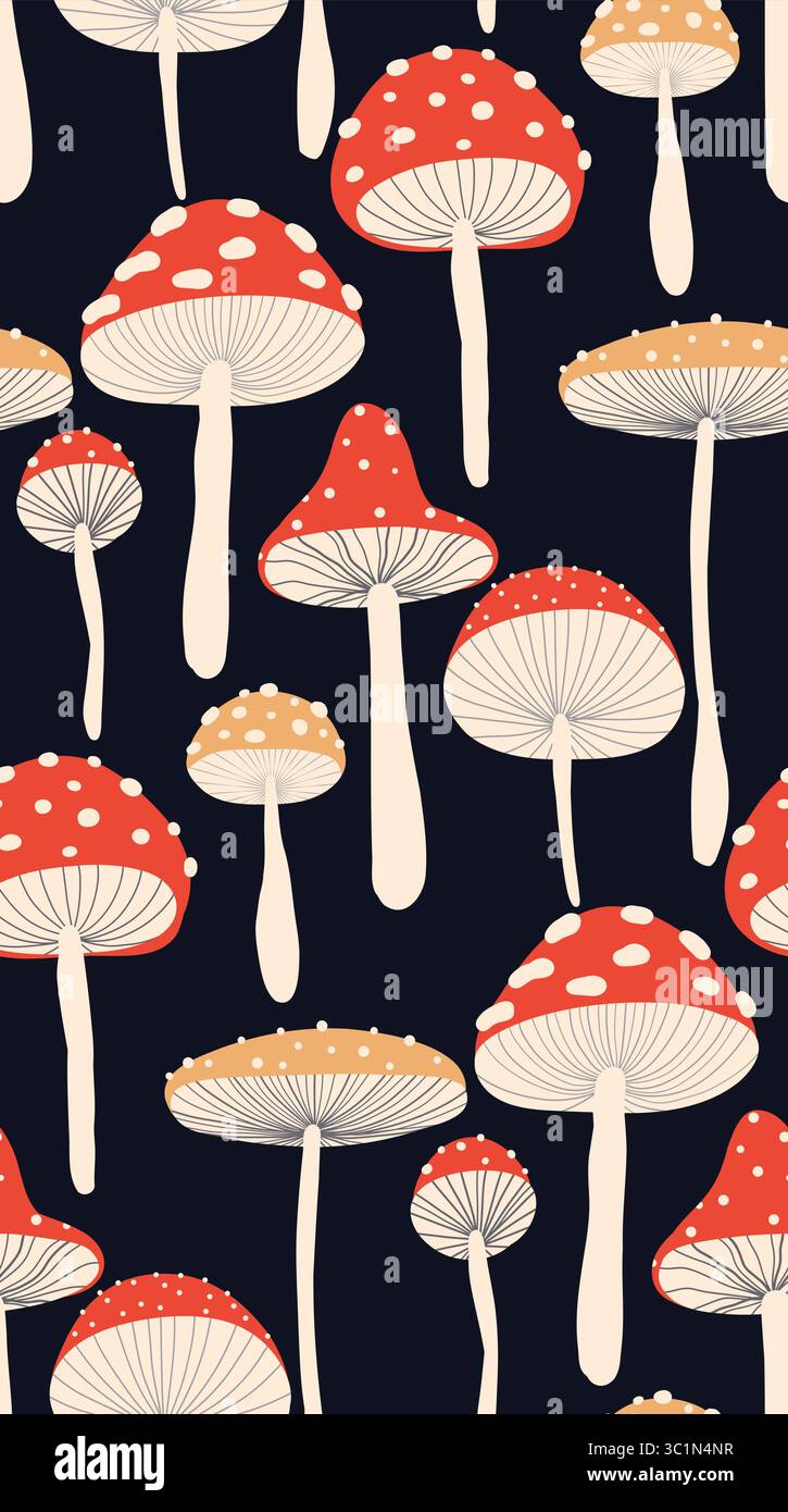 Pattern poisonous fly agaric Stock Vector Images - Alamy