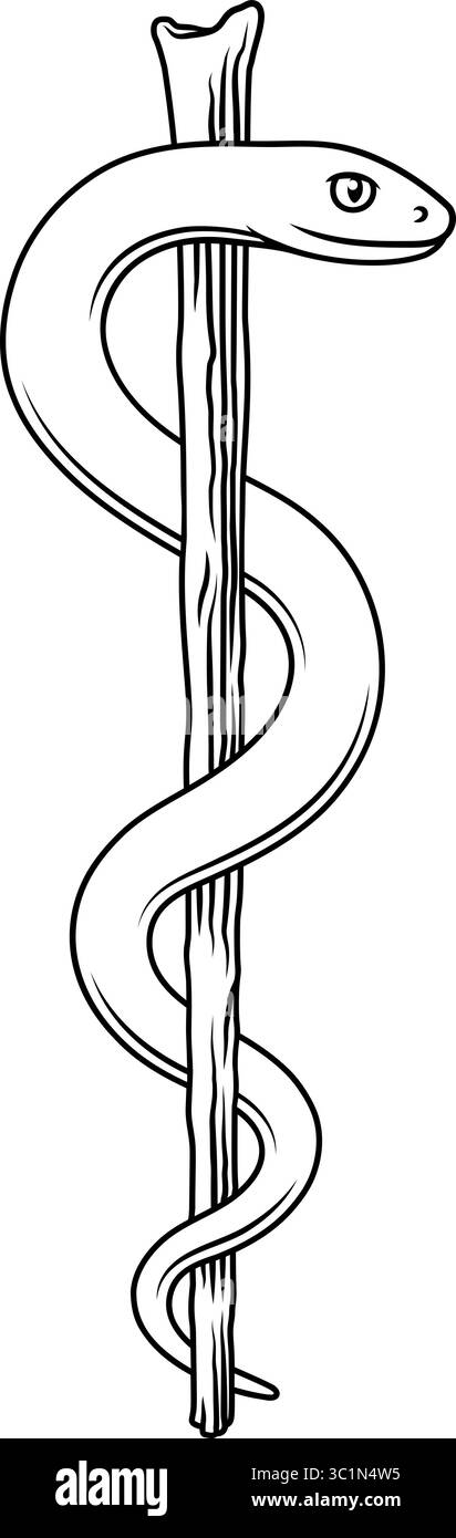 Rod Of Asclepius Doctor Caduceus Medical Symbol Stock Vector Image ...