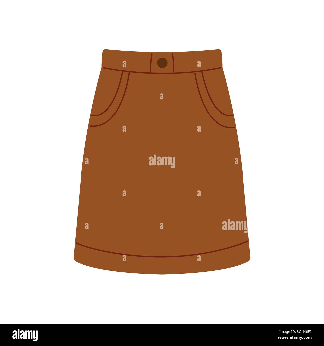 Long women's skirt. Hand-drawn illustration. Flat vector illustration ...