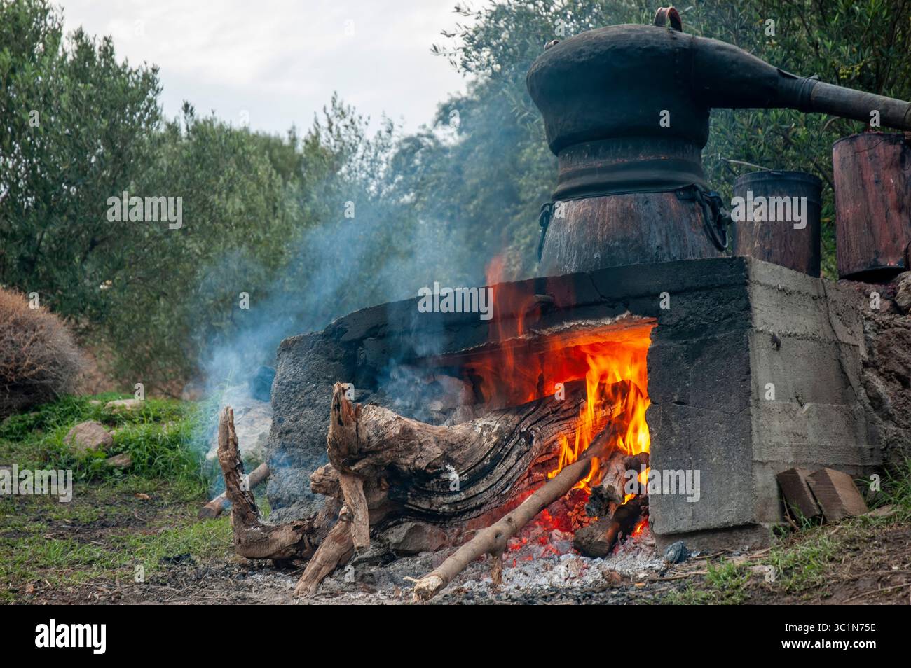 Traditional raki distillery in Crete, Greece Stock Photo - Alamy