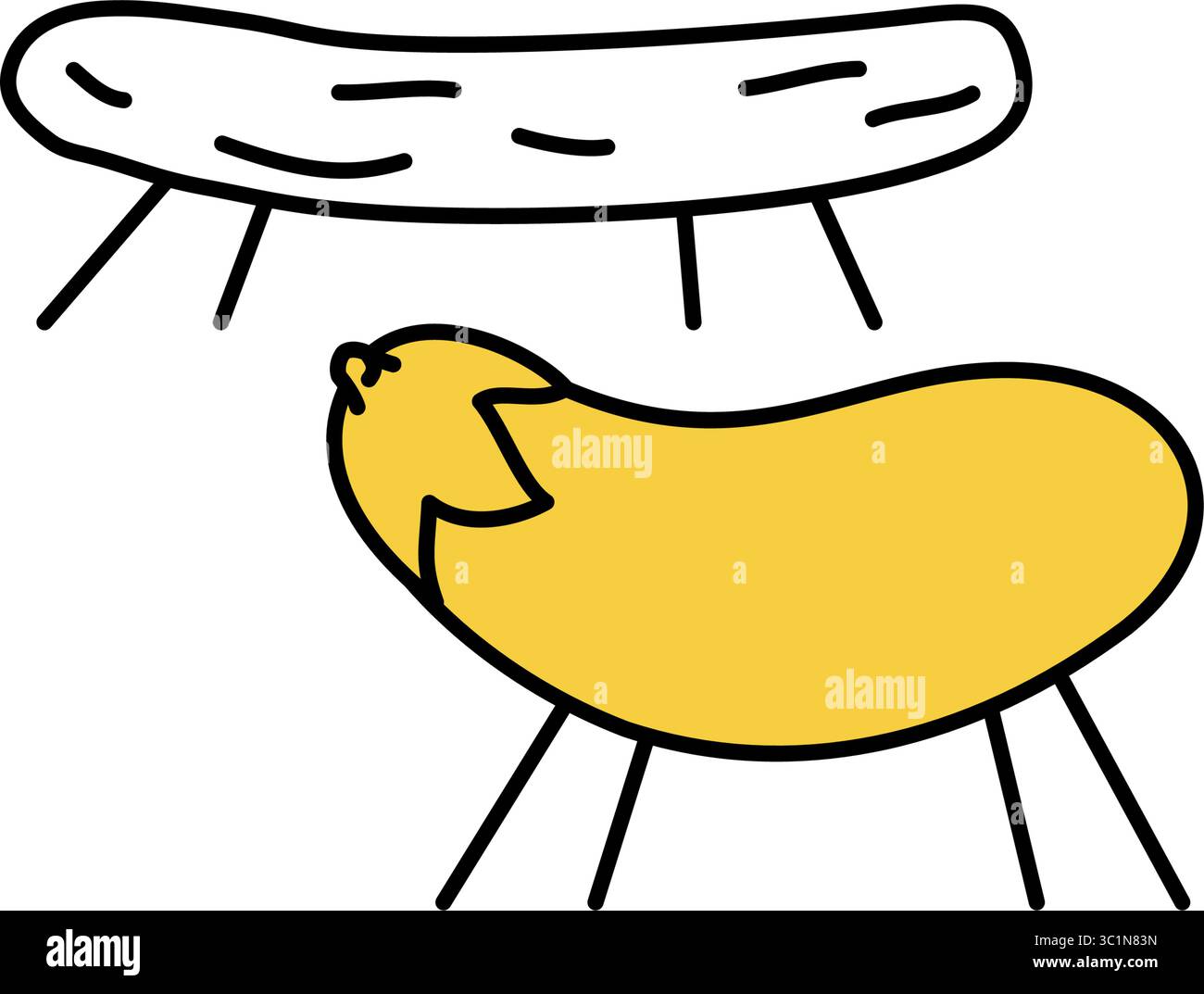 line art illustration of shoryouma spirit animals for Obon, simple ...