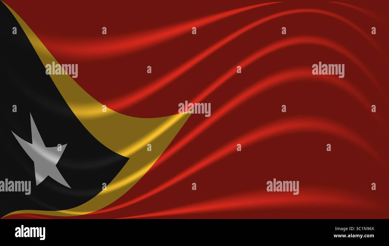 Waving Flag of East Timor (Timor-Leste) - National Symbol Stock Vector ...