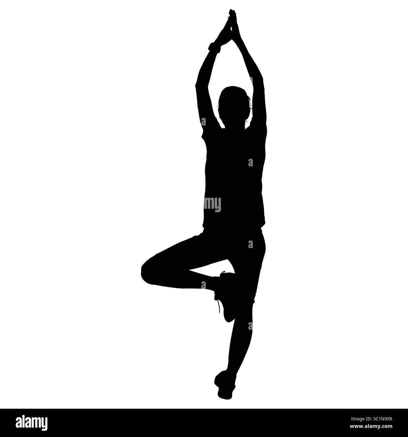 Yoga pose design Black and White Stock Photos & Images - Alamy