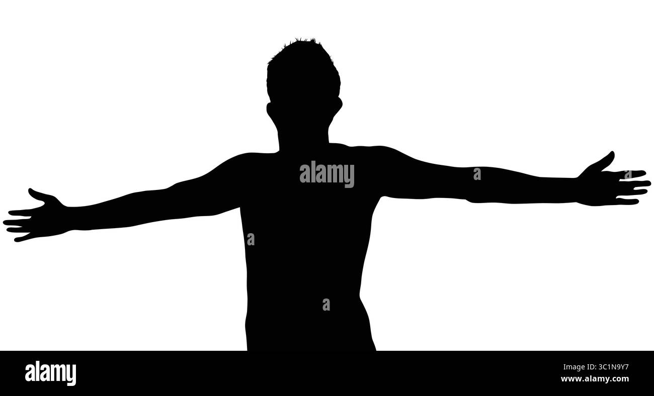 Outstretched arms and man Black and White Stock Photos & Images - Alamy