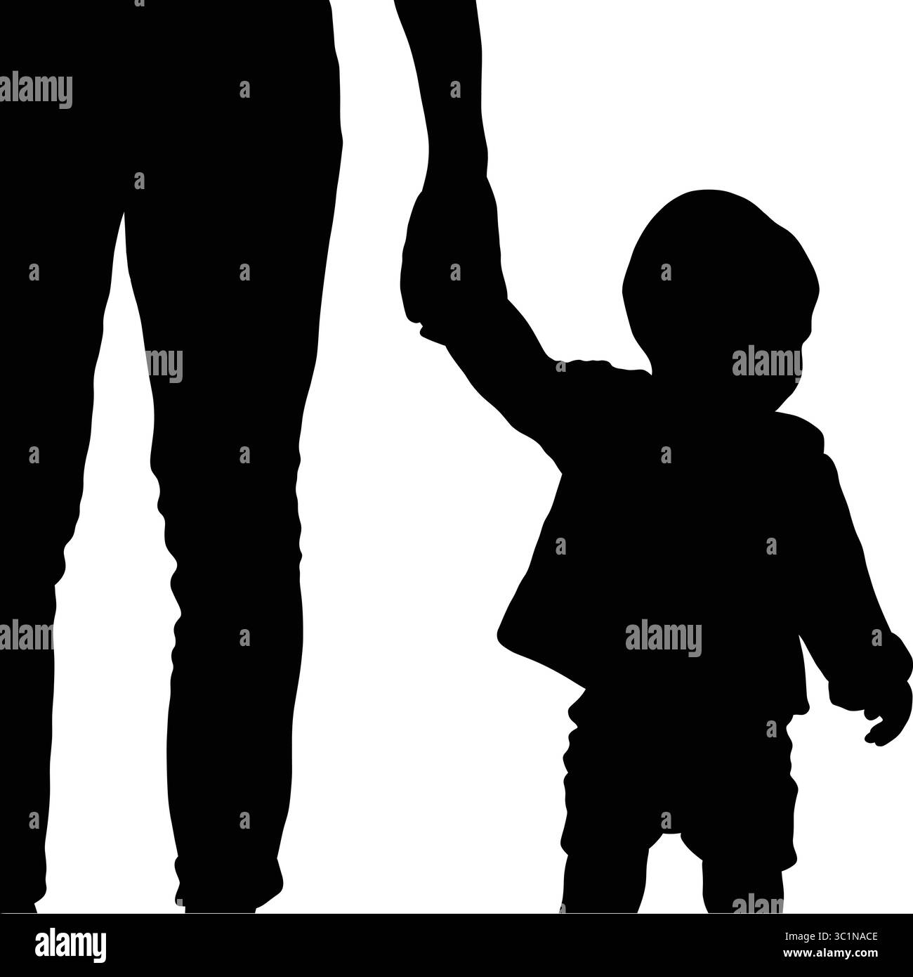 Family Silhouette of Parents and Child Holding Hands Stock Vector Image ...
