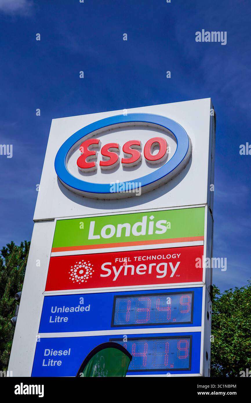 Esso garage petrol station Corporate logo signs in Barnsley, South ...