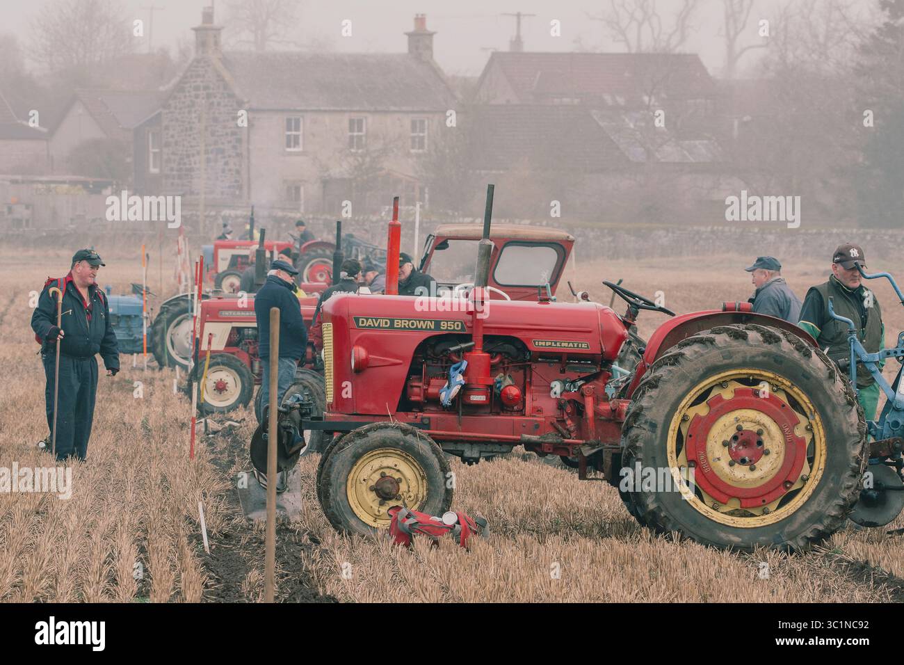 Vintage tractor plough match near Milnathort in Scotland Stock Photo ...