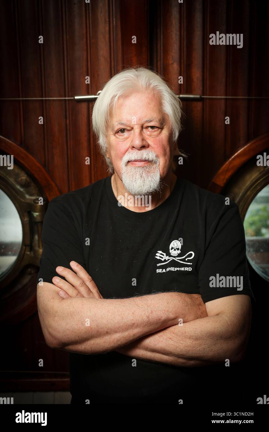 Paul Watson poses after an interview after Interpol took the anti ...
