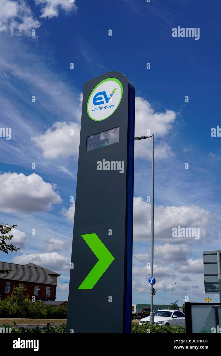 EV electric charging point at EG On The Move petrol station Corporate ...