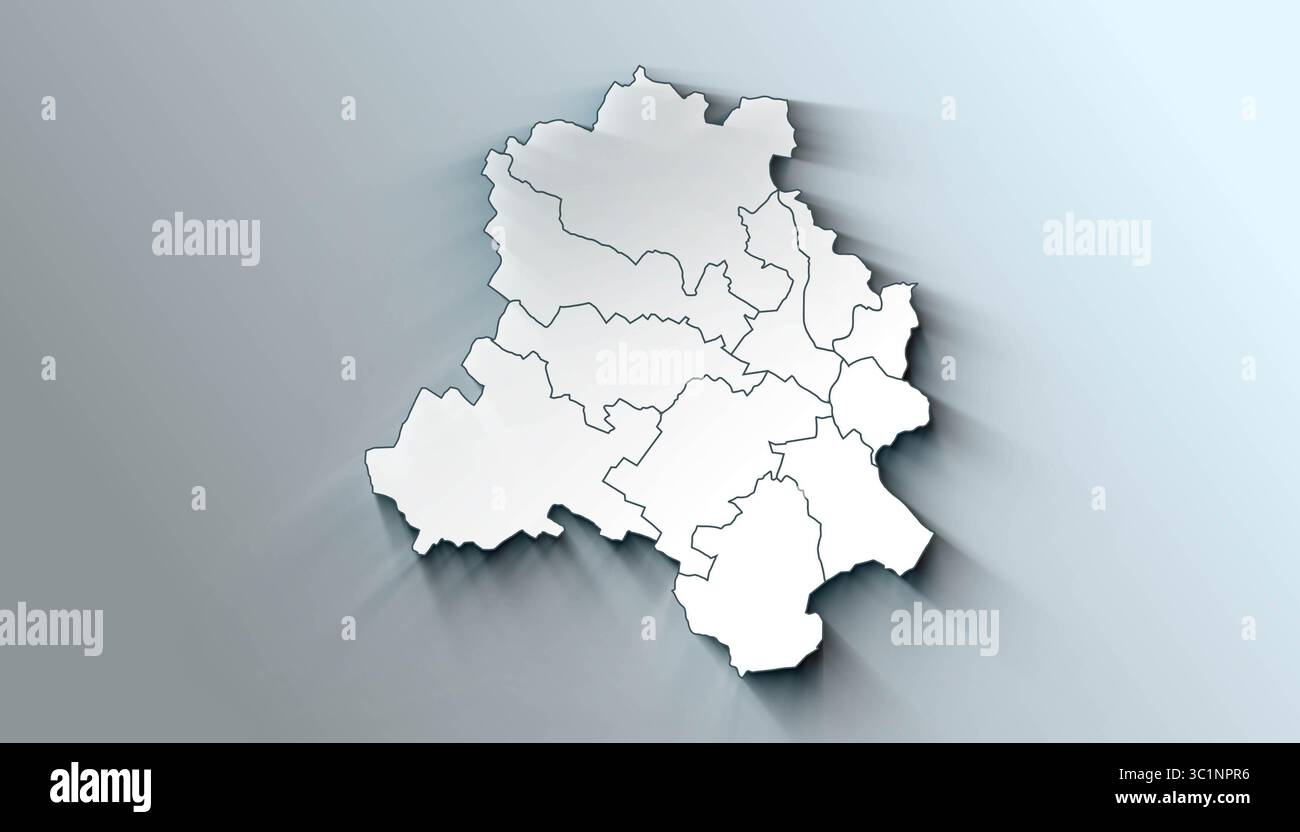 Modern Map of Delhi India Districts with Borders Stock Photo - Alamy
