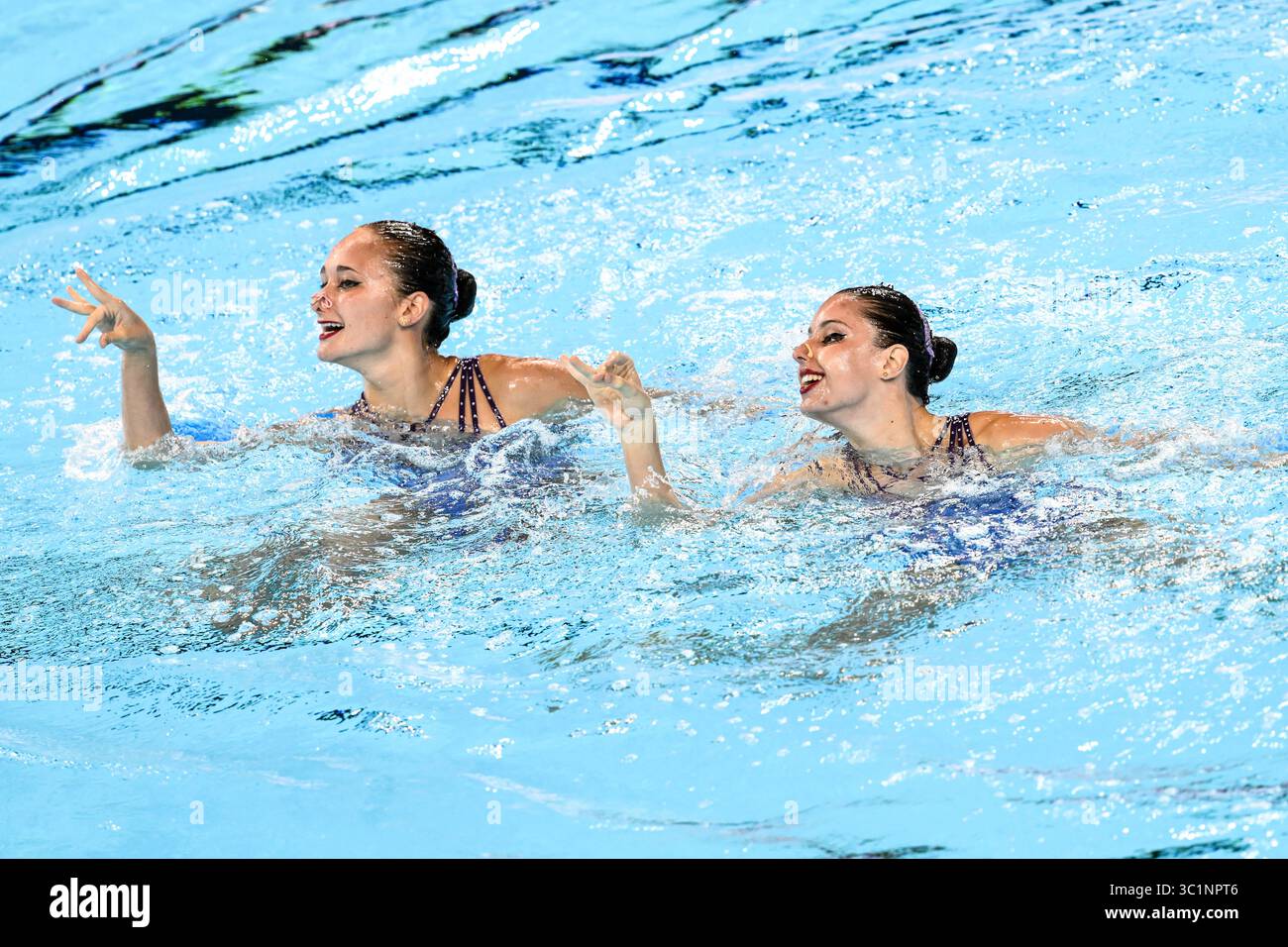 Lilou Lluis Valette and Iris Tio Casas of Spain compete in the Artistic ...