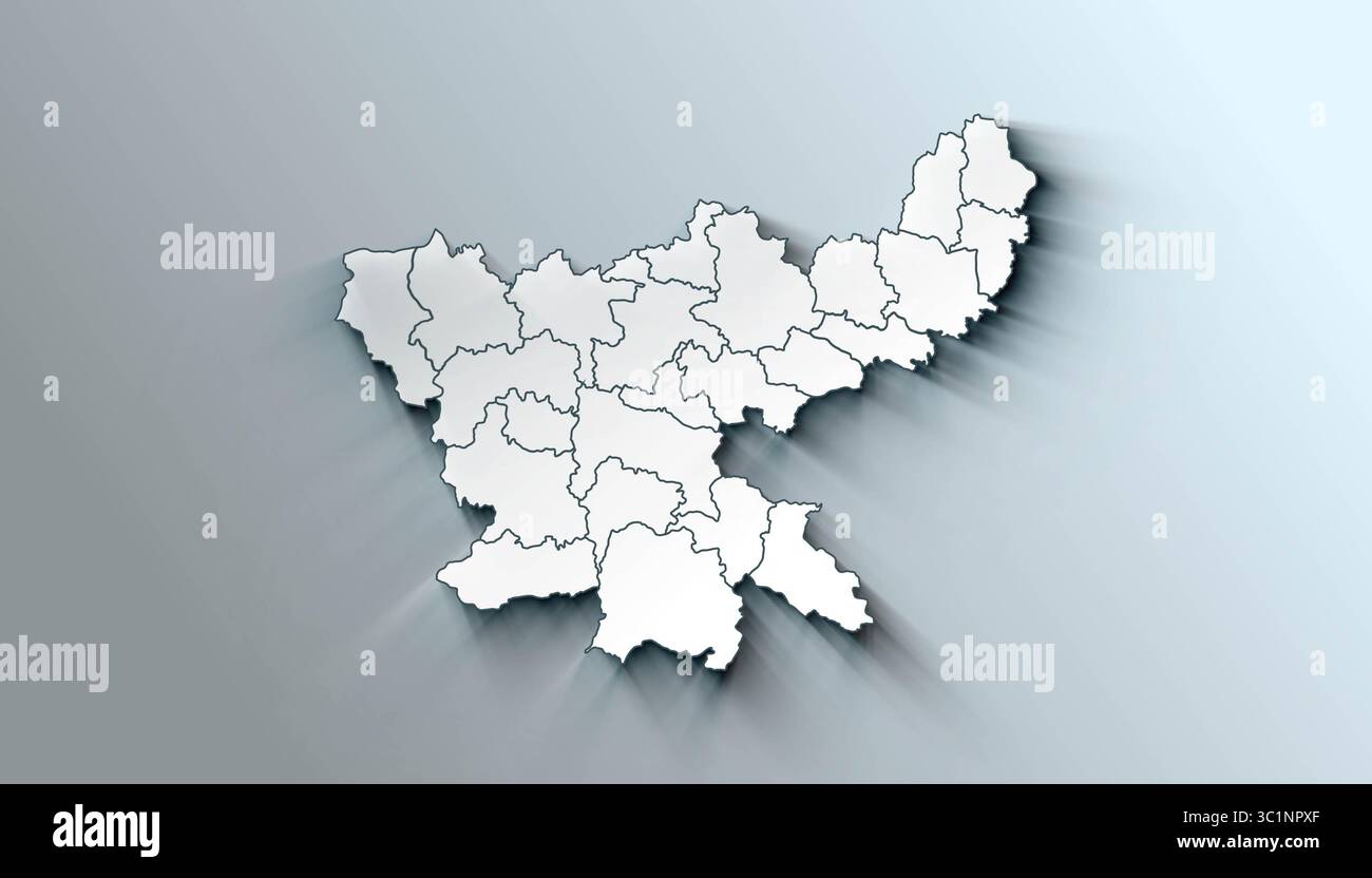 Modern Map of Jharkhand India Districts with Borders Stock Photo - Alamy