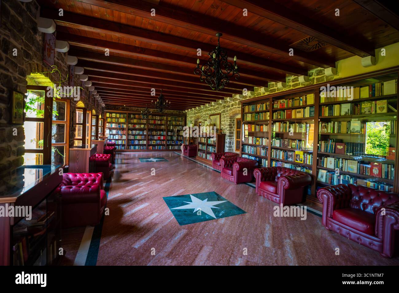 Budva, Montenegro - June 20, 2025: View of the library located in the ...