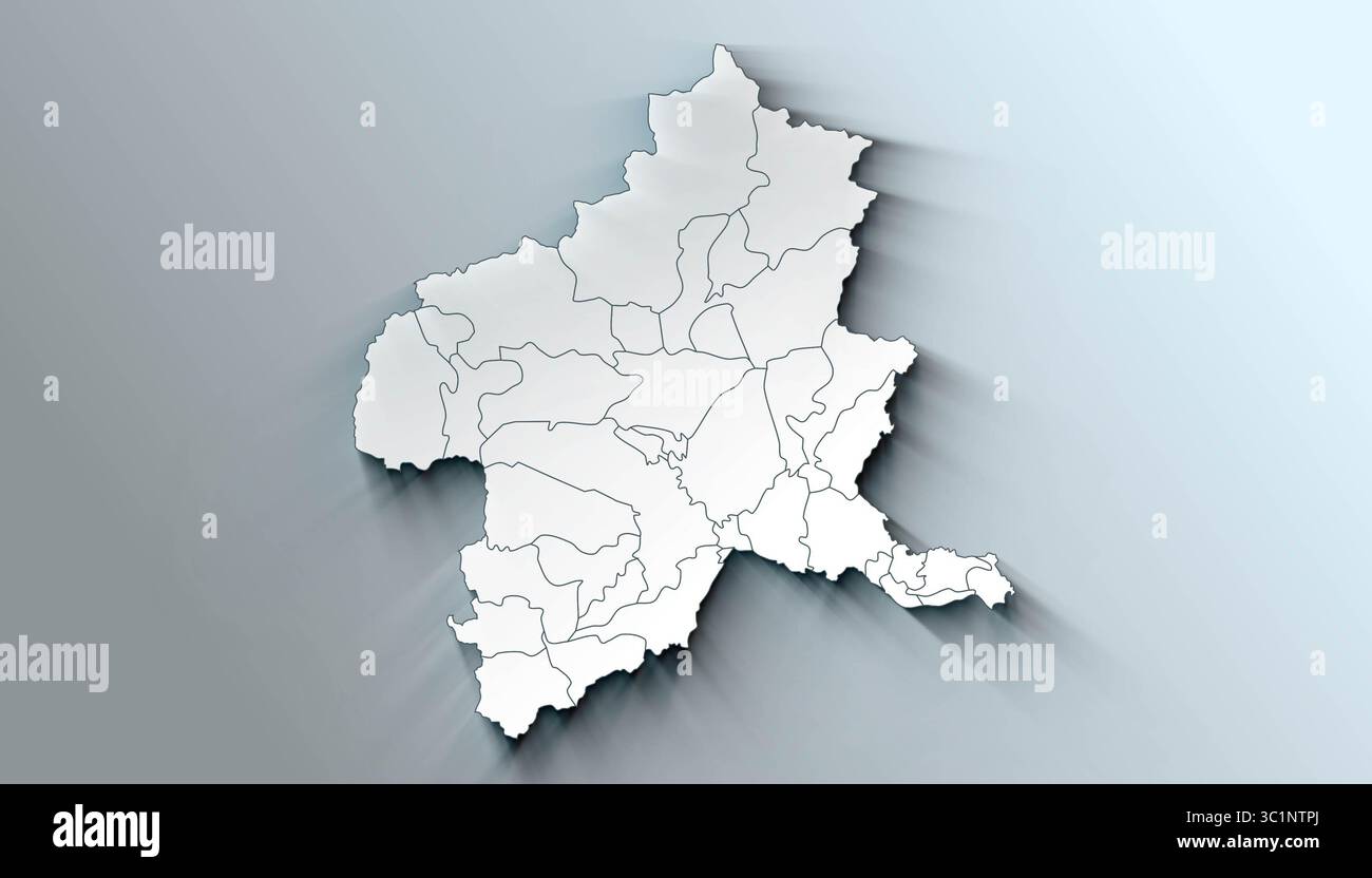 Minimalist Map of Gunma Japan Prefecture with Borders Stock Photo - Alamy