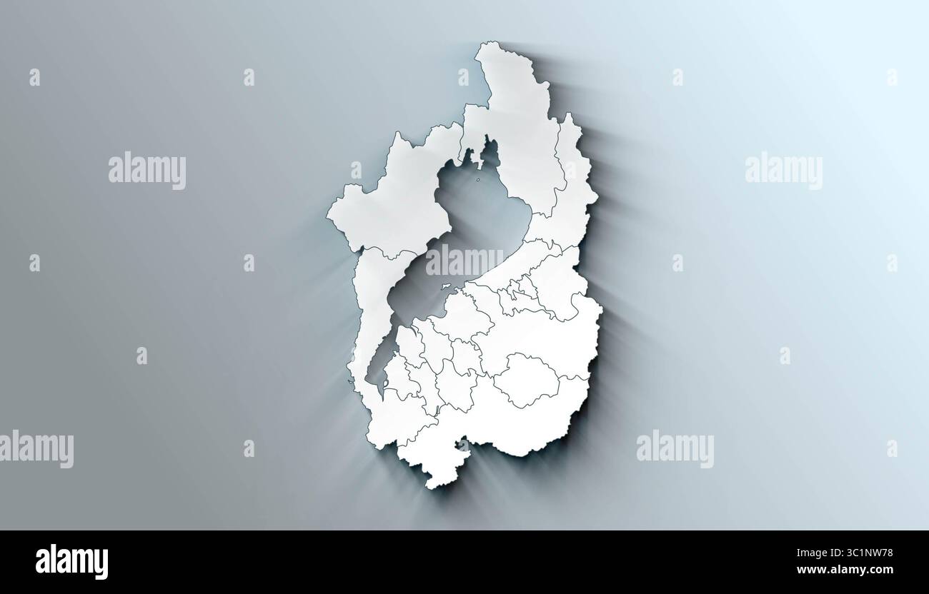 Minimalist Map of Shiga Japan Prefecture with Borders Stock Photo - Alamy