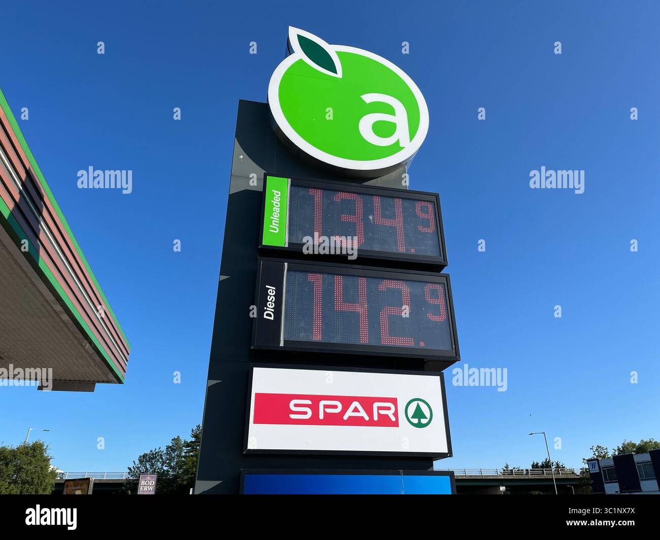 Applegreen petrol station Spar convenience store Corporate logo signs ...
