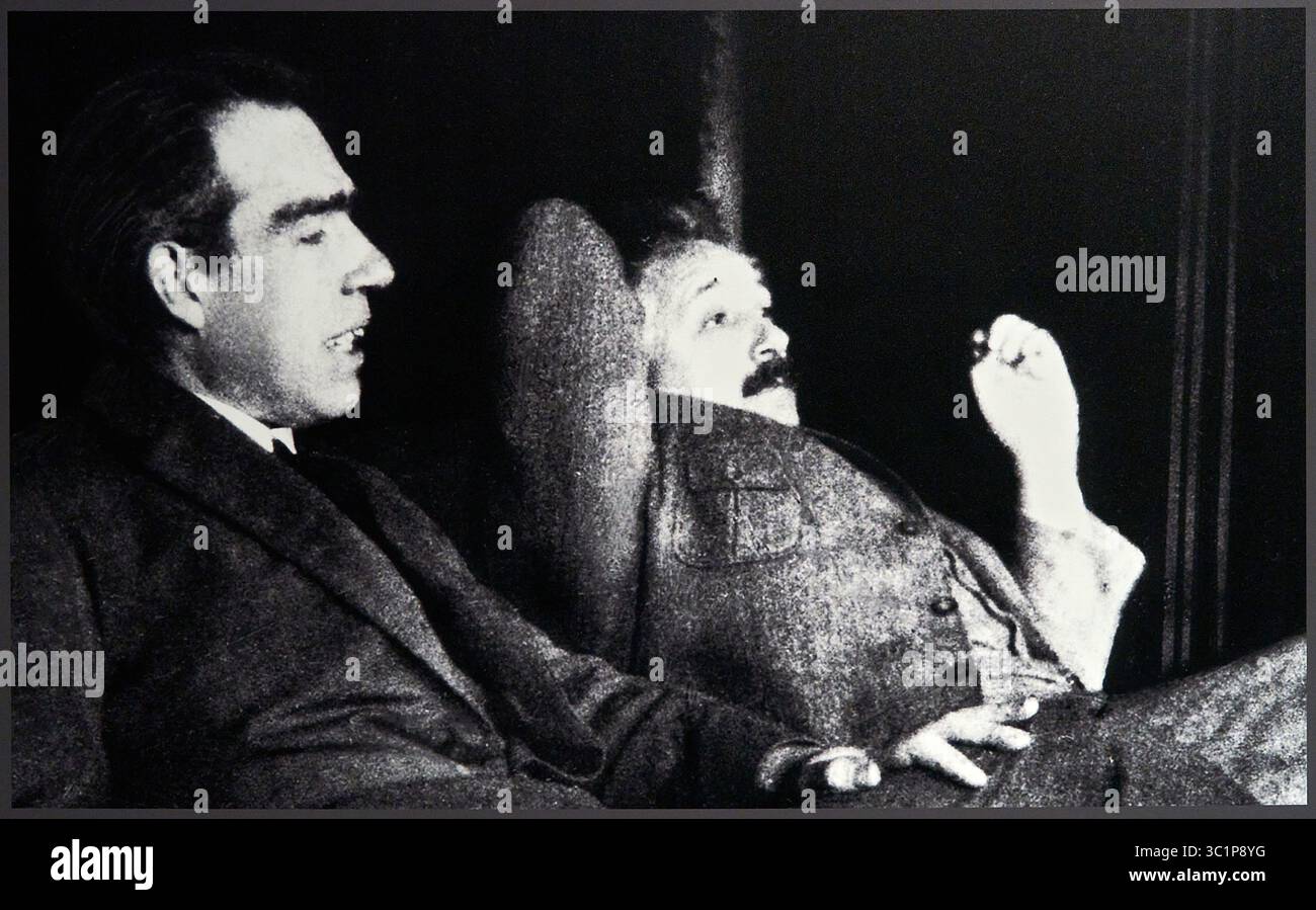Albert Einstein (1879-1955) and Niels Bohr (1885-1962), 1925 Stock ...