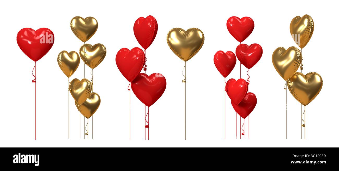 Colorful balloons in shape heart Cut Out Stock Images & Pictures - Alamy