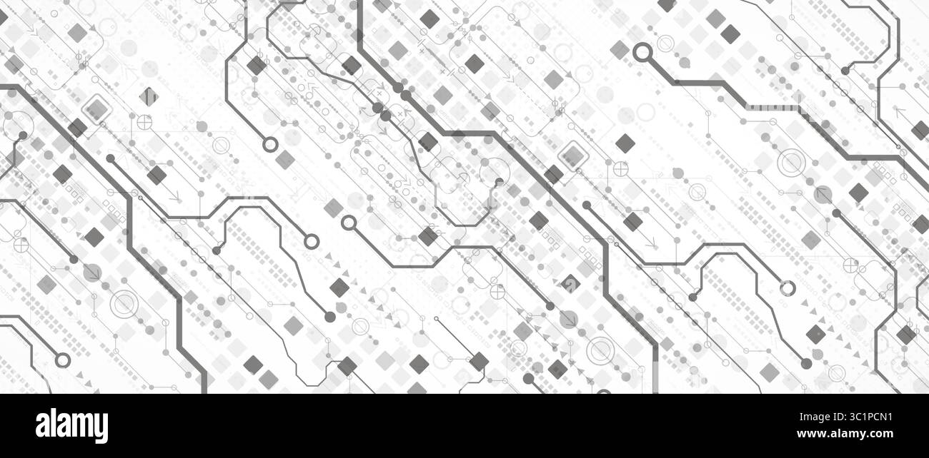 Technological background in gray colors. Used technical lines and a ...