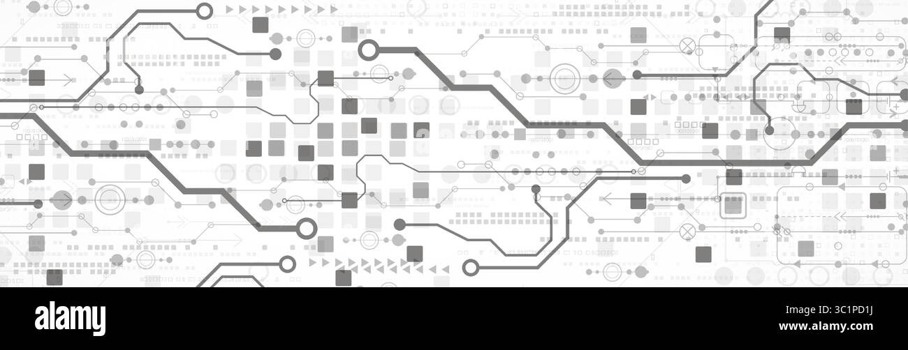 Technological background in gray colors. Used technical lines and a ...