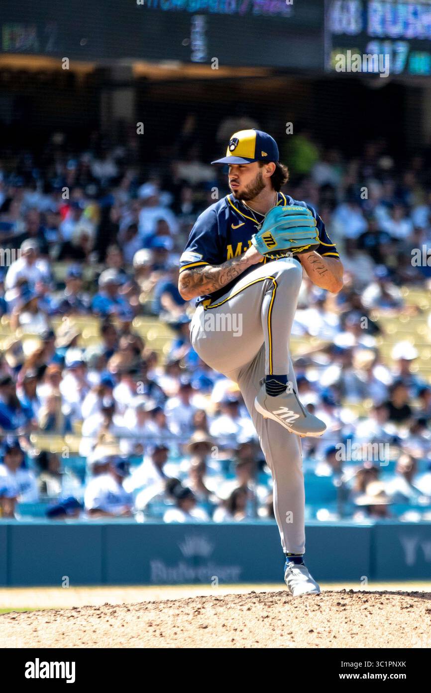 Milwaukee Brewers pitcher DL Hall (37) in the eighth inning during a ...