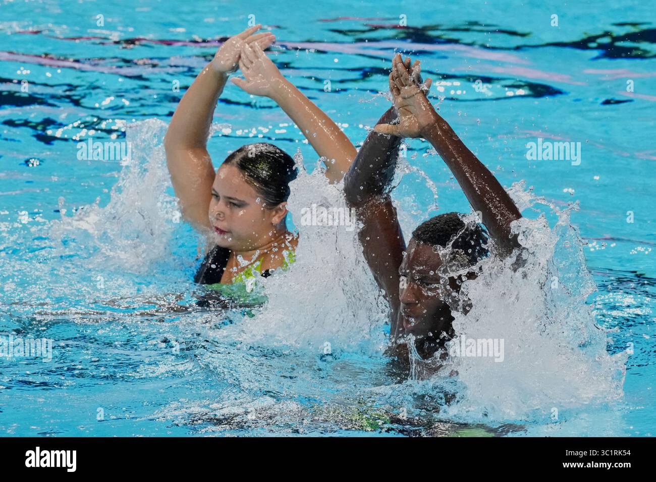 Yaqil Alberto and Kyra Van Den Berg of Curacao compete in the mixed ...