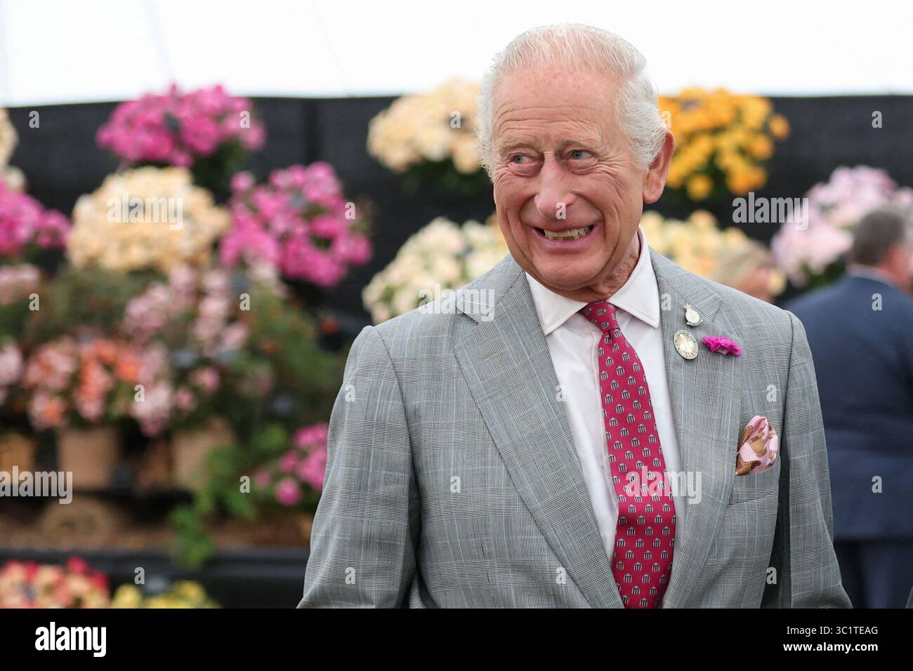 King Charles III during a visit to the Sandringham Flower Show at ...