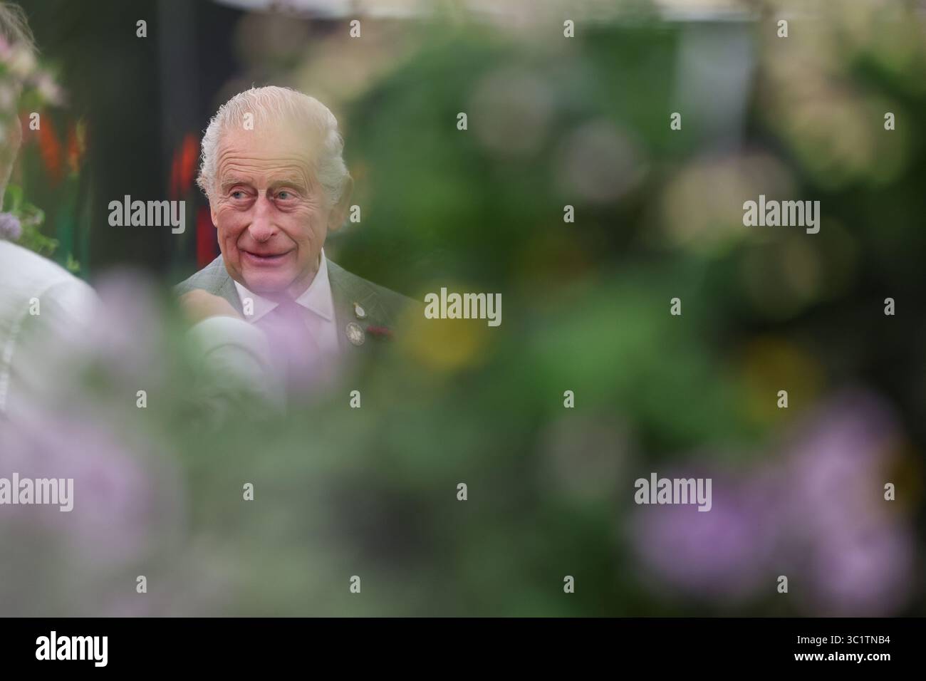 King Charles III during a visit to the Sandringham Flower Show at ...