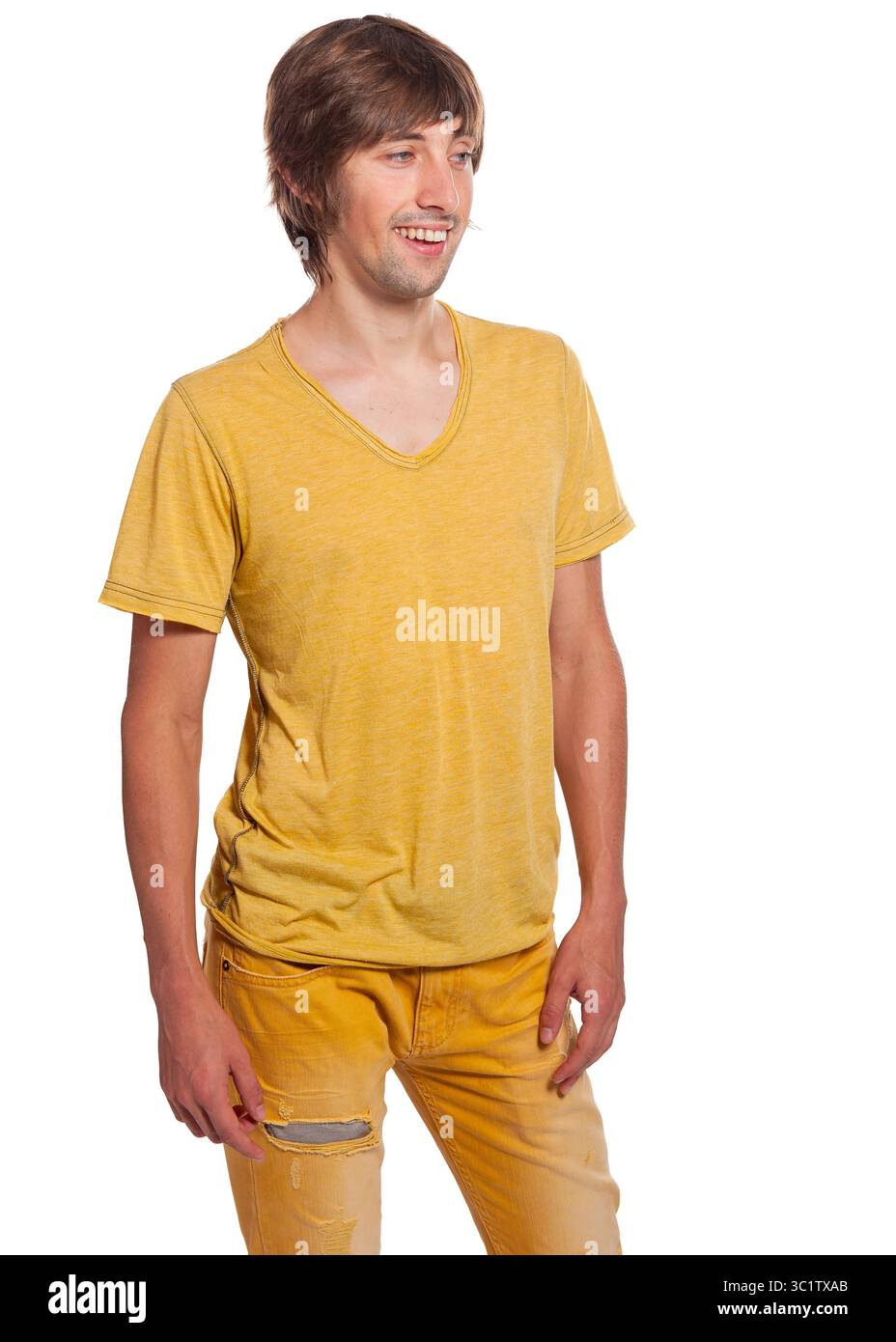 Man in bright yellow shirt hi-res stock photography and images - Alamy