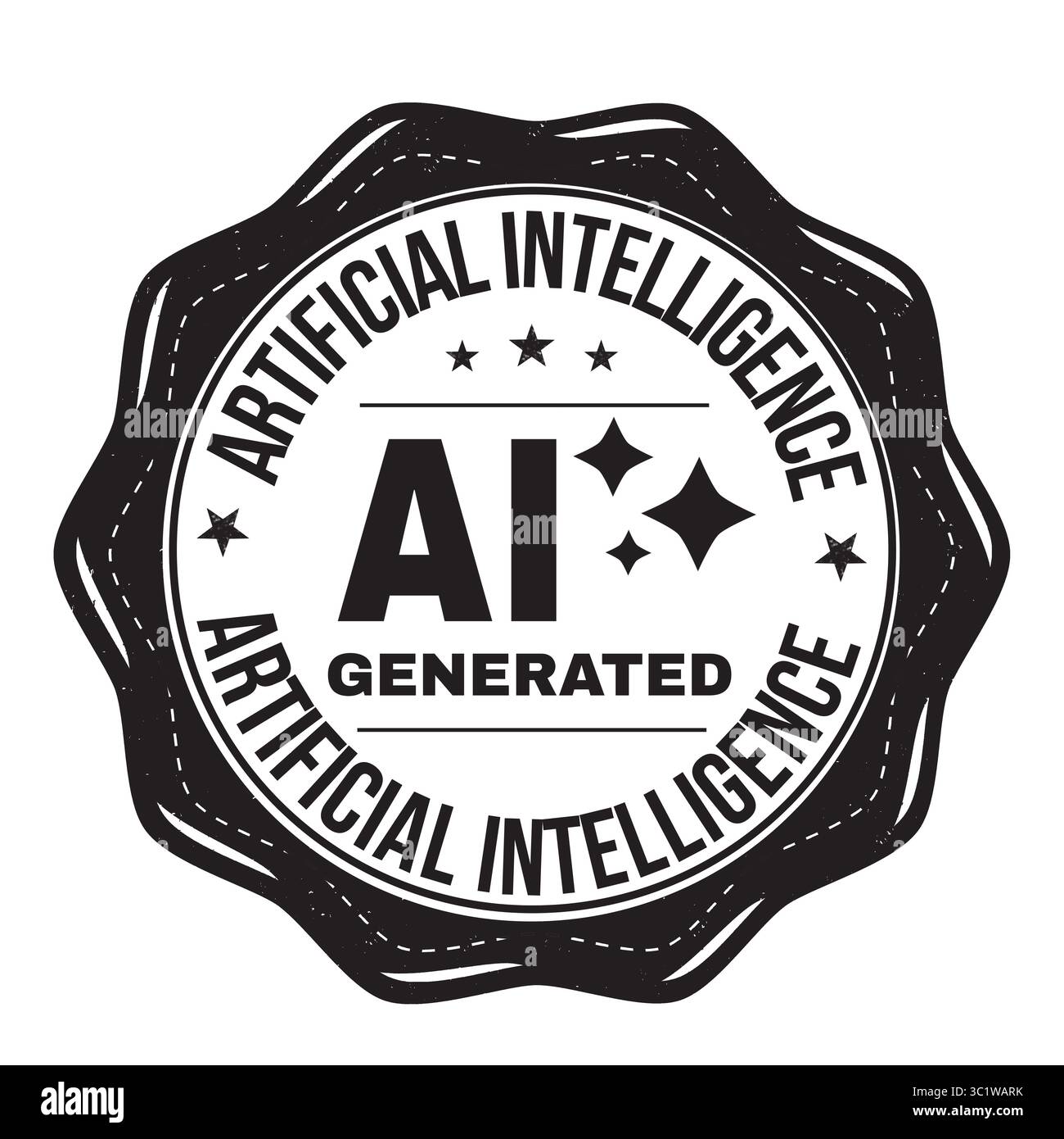 AI generated grunge rubber stamp on white background, vector illustration Stock Photo - Alamy